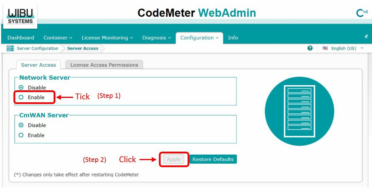 WIBU Configure Network Server - Tuflow